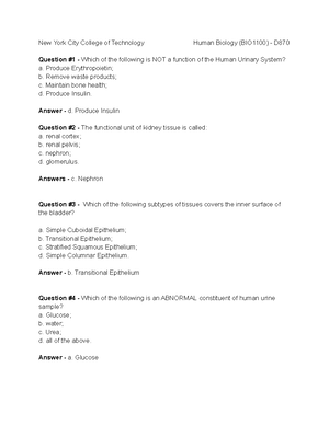 Human Biology Week 2 Questions - Alisha Doran 9/10/ Human Biology Week ...