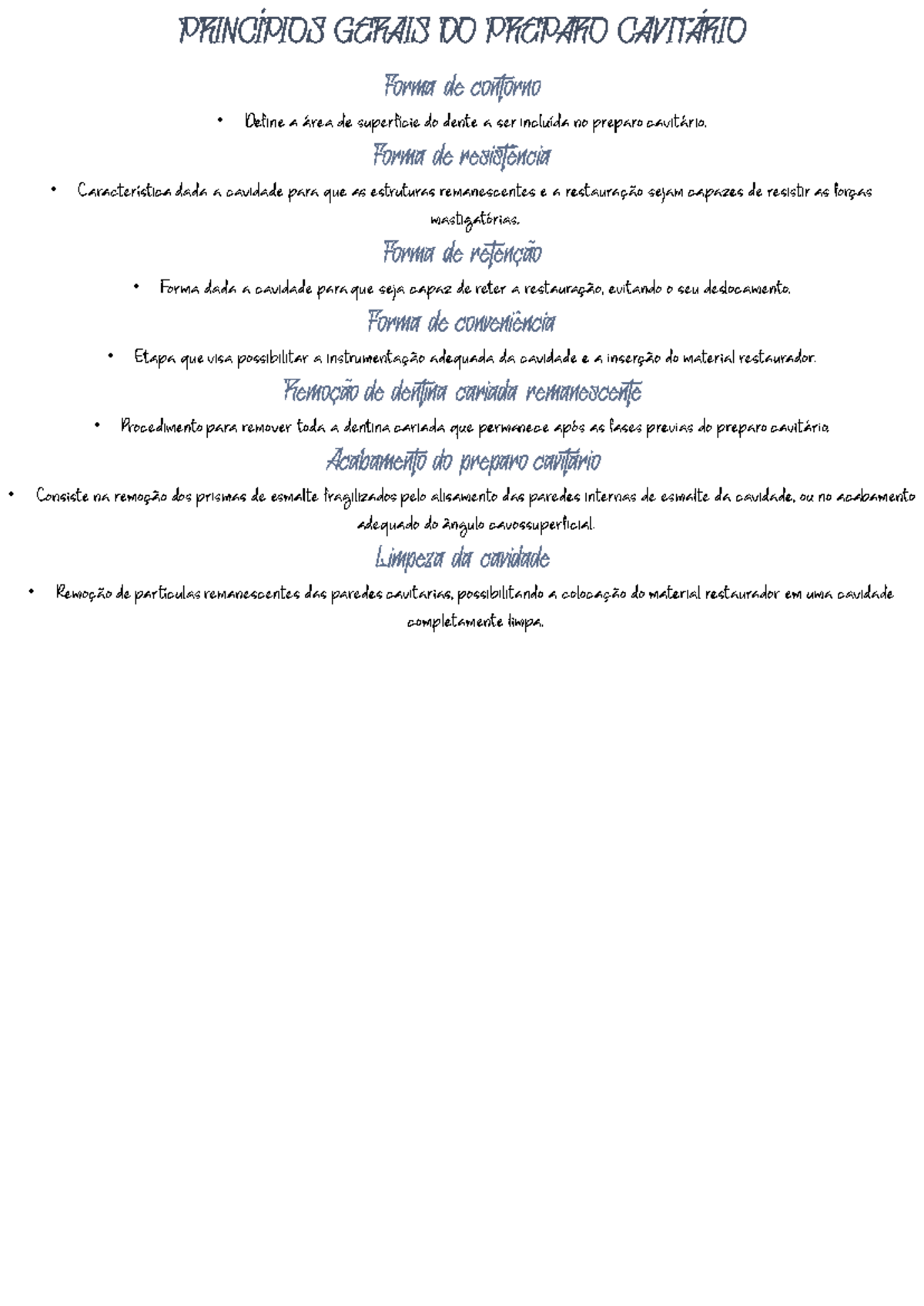 Princípios Gerais DO Preparo Cavitário - Odontologia Dentistica ...