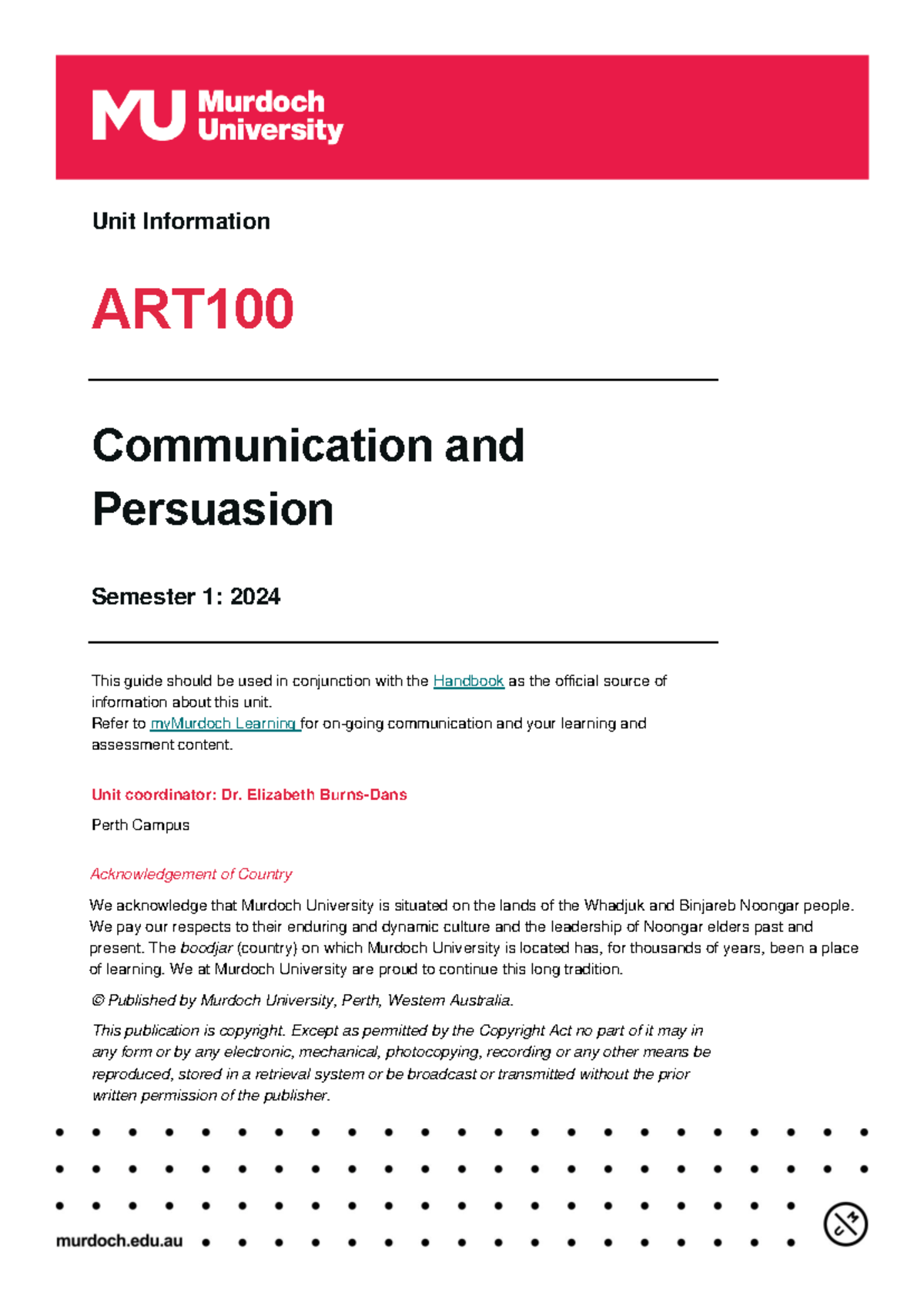 ART100 24S1 Unit Outline - Unit Information ART Communication and ...