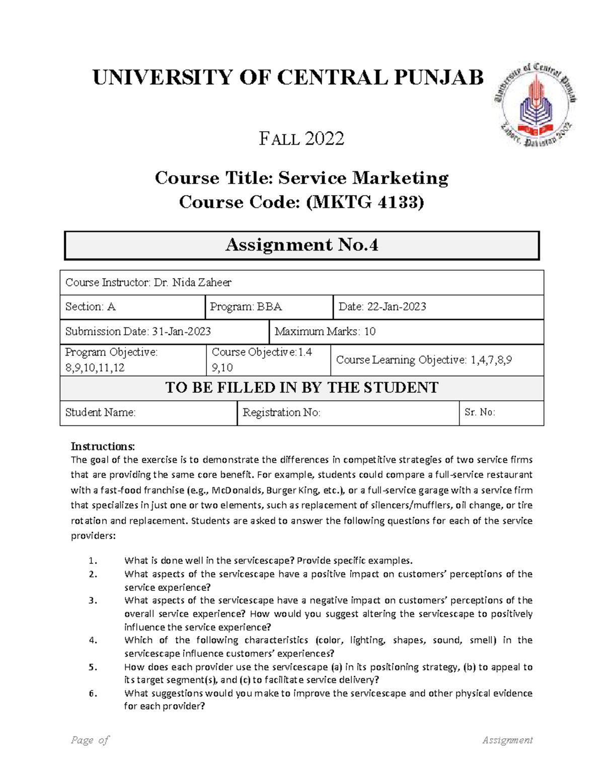 Assignment 4 - i have aissue to study - Page of Assignment UNIVERSITY ...