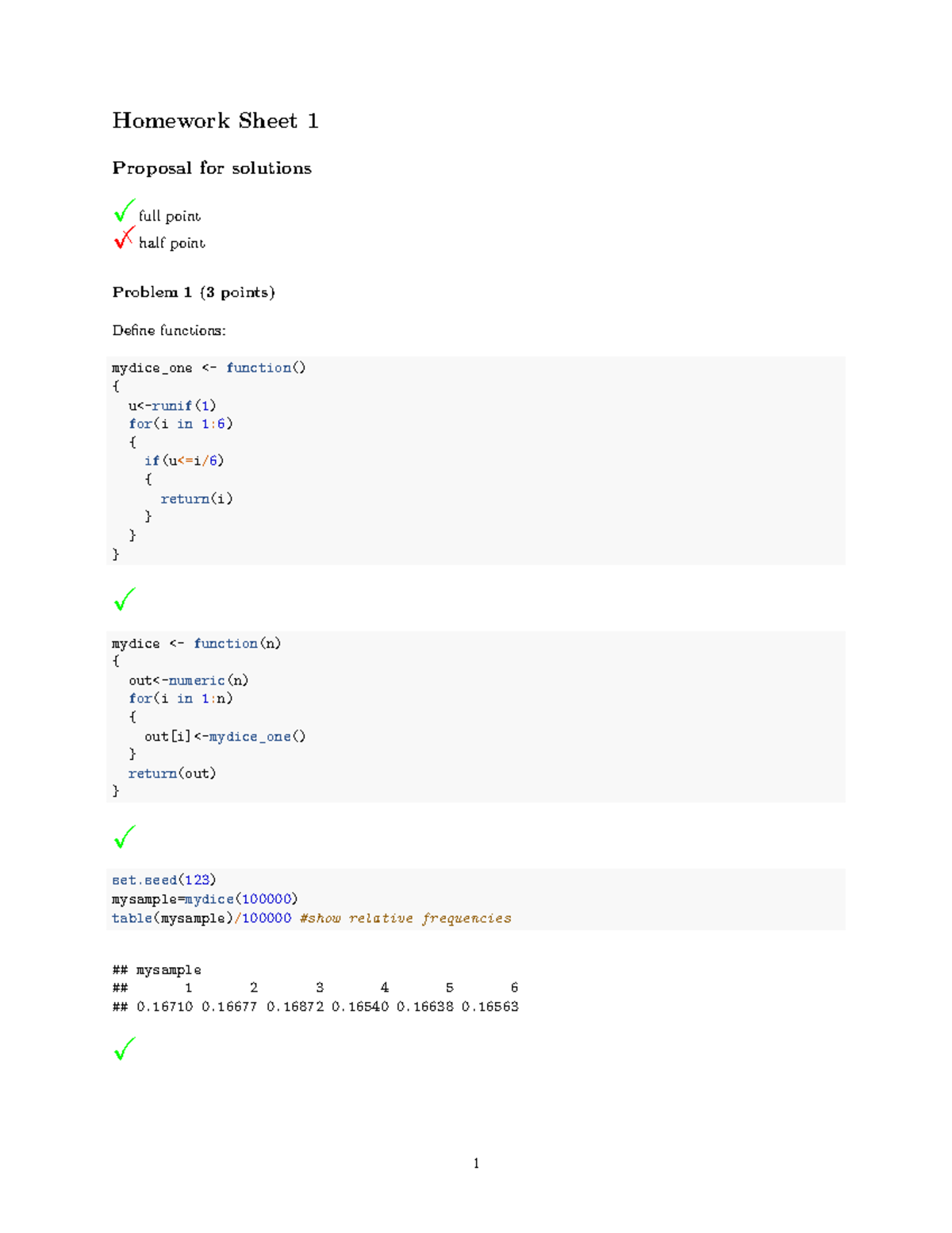 Solution 1 - Lösung zu Übungsblatt 1 - Homework Sheet 1 Proposal for ...