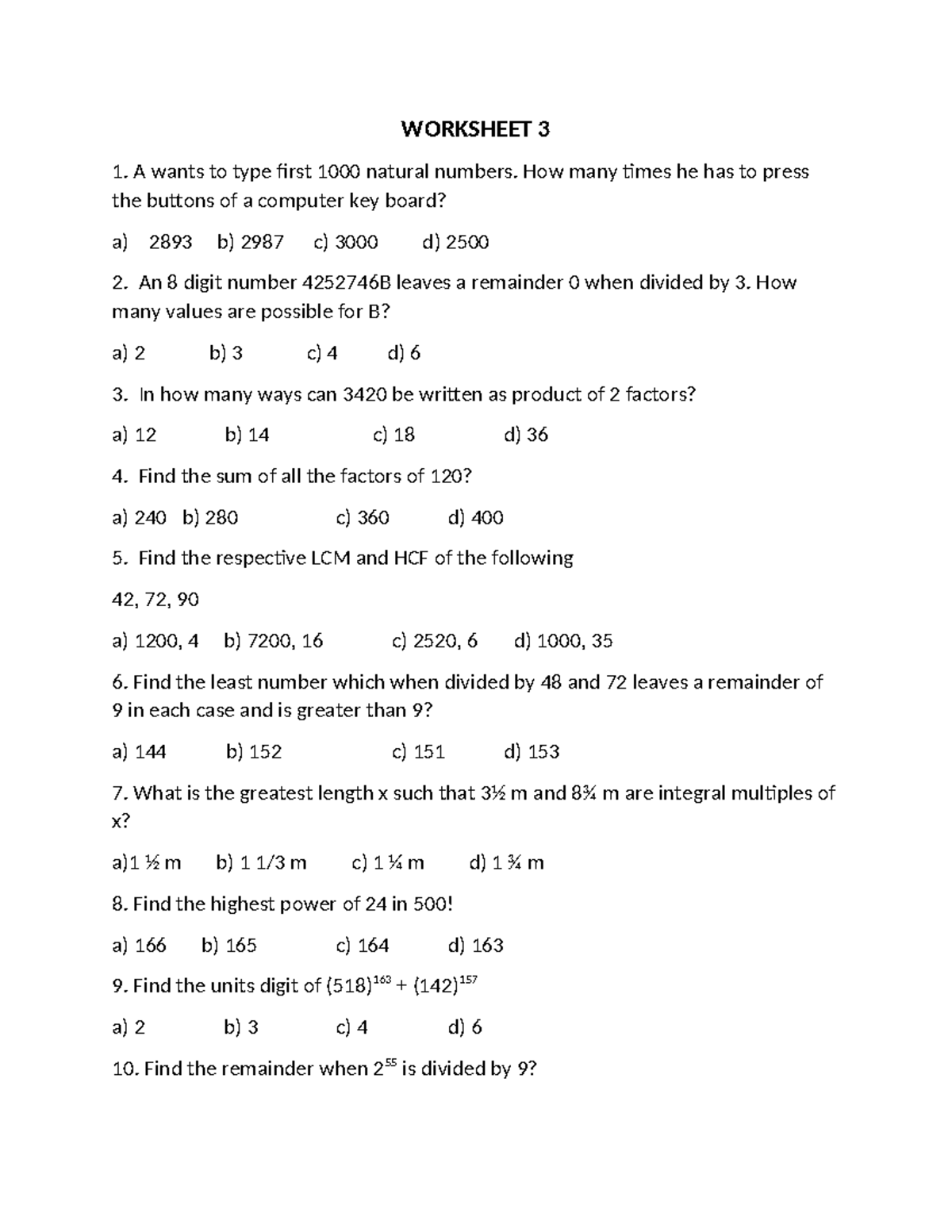 Worksheet 3 - Useful Notes for CSE Core - WORKSHEET 3 1. A wants to ...