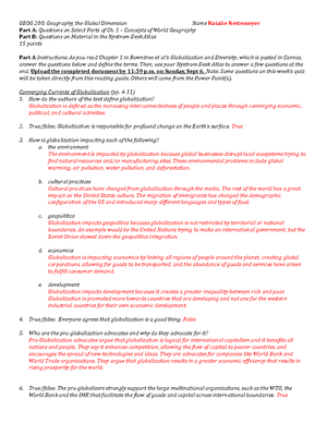 GEOG 200 - Taken Fall of 2020 Notes include information directly from ...