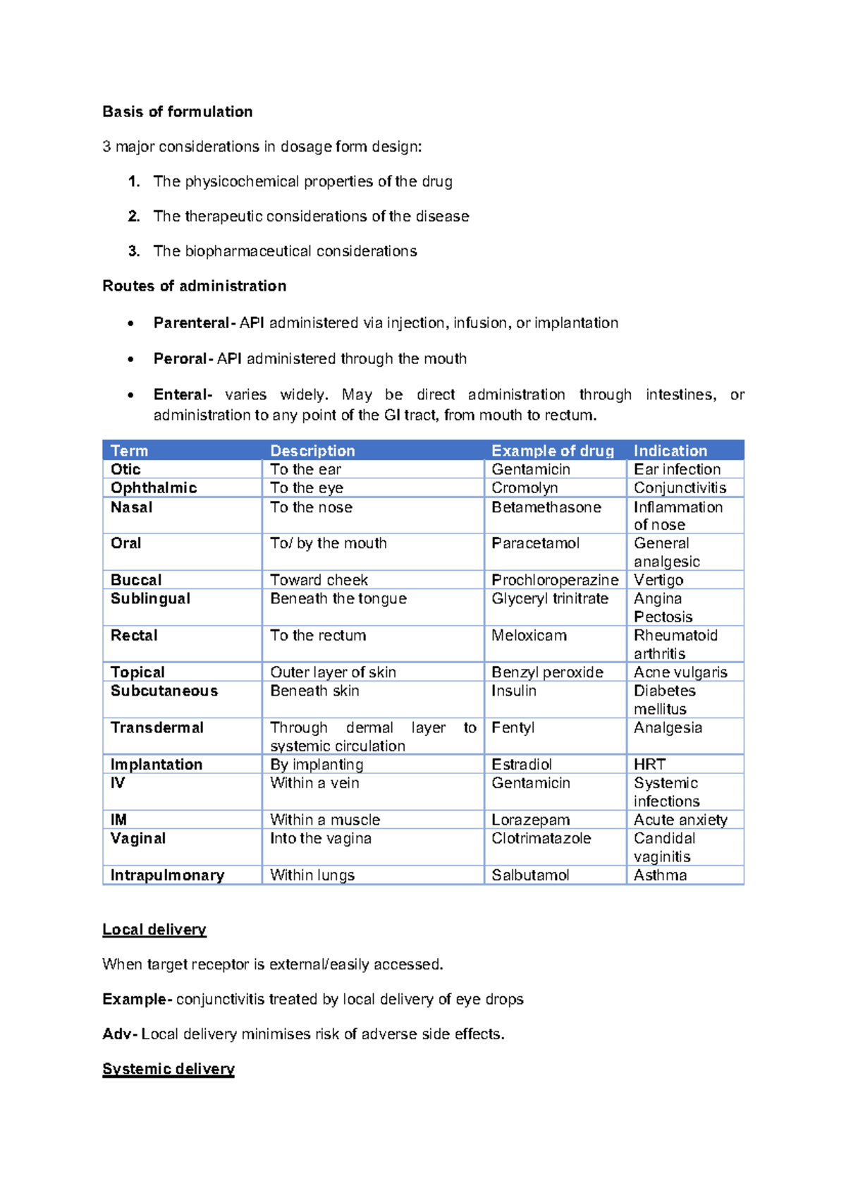 Basis of formulation - n/a - Basis of formulation 3 major ...