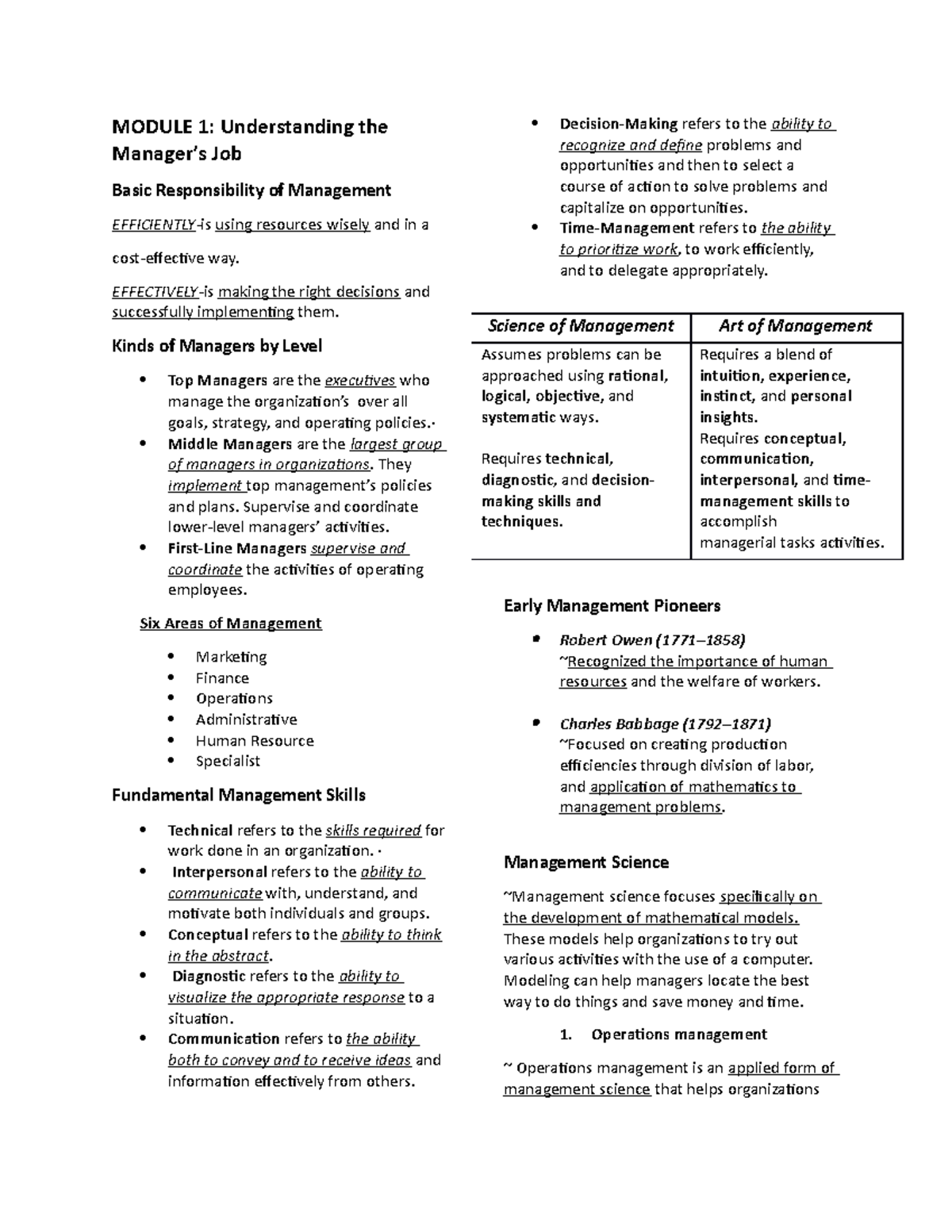 Essentials of Management - MODULE 1: Understanding the Manager’s Job ...