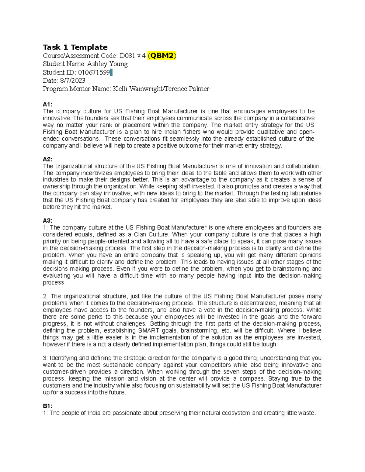 Task 1 Submission 2 - This was my 2nd attempt, and I passed. - Task 1 ...