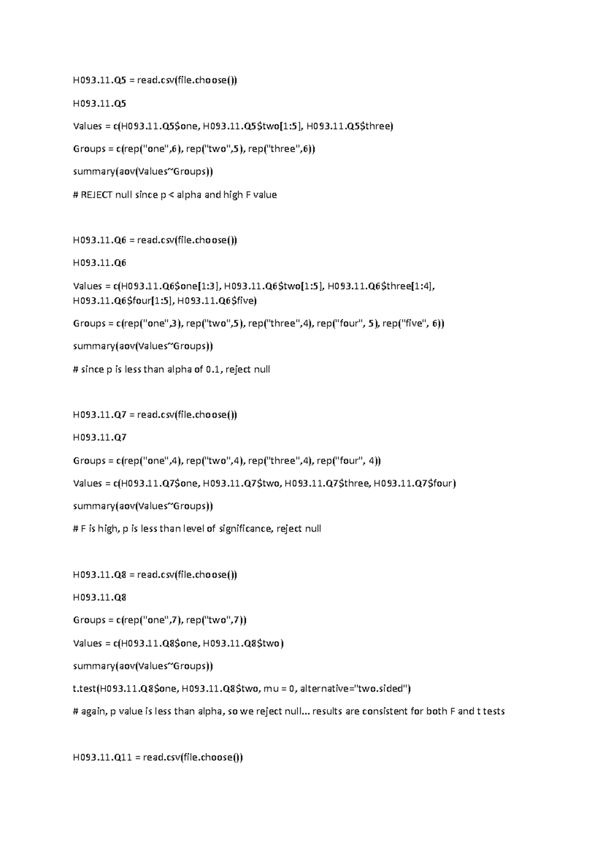 CODE H093 - H093.11 = read(file()) H093.11 Values = c(H093.11$one, H093.11$two[1:5], H093.11 ...