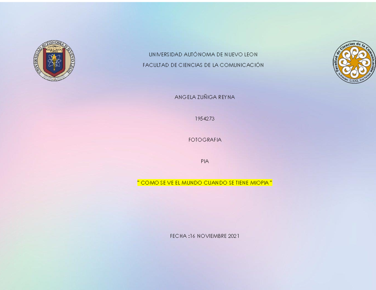 FOTO Ensayo - fotografía - UNIVERSIDAD AUT”NOMA DE NUEVO LEON FACULTAD ...