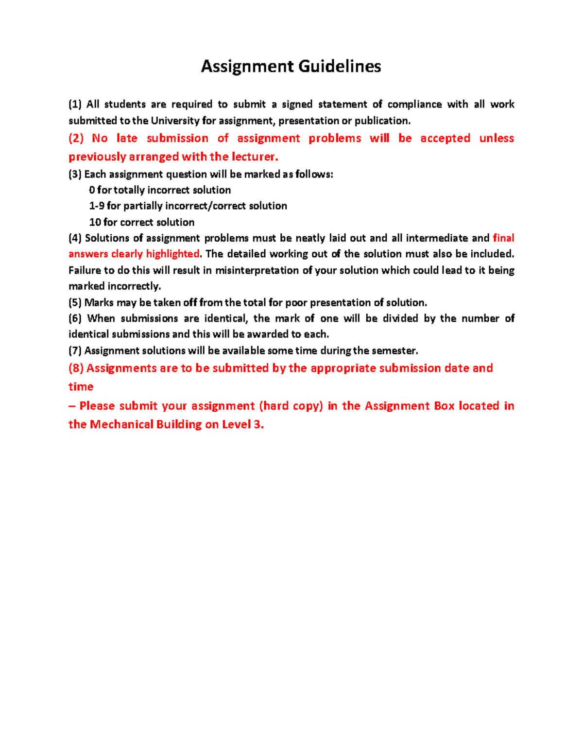 Assignment 2 - Mechanics of Solids - Assignment Guidelines (1) All ...