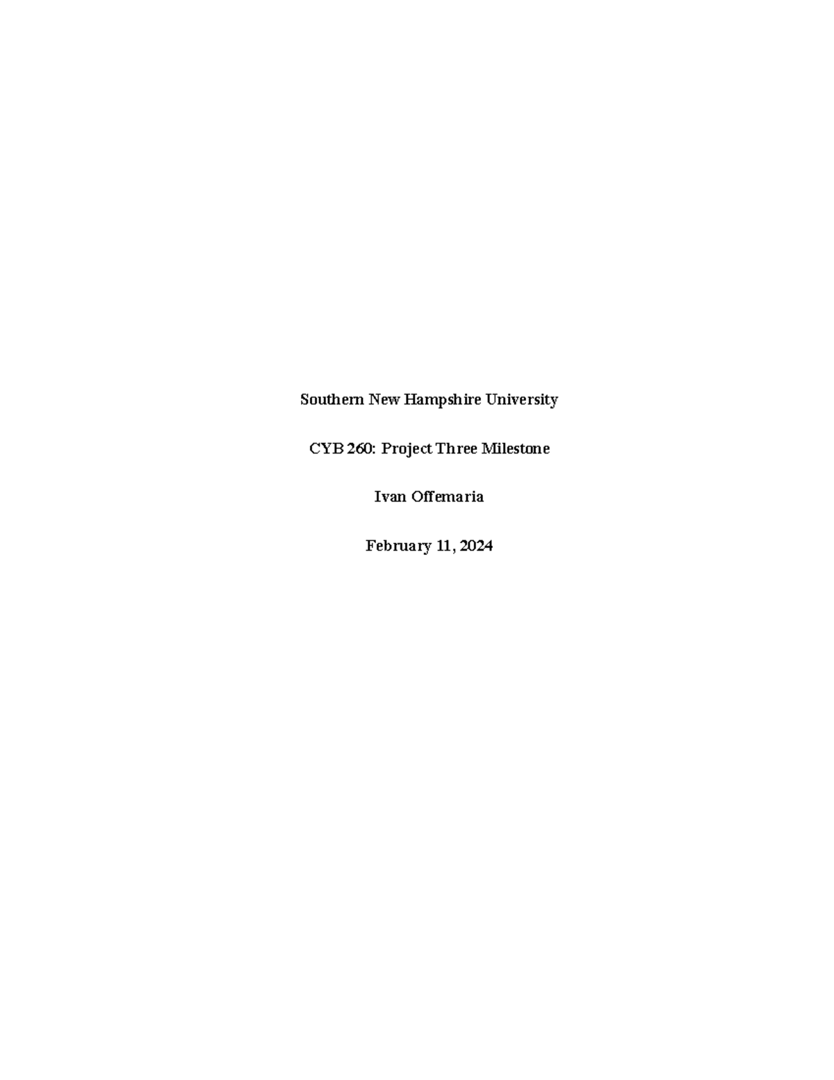 CYB 260 5-2 Activity - Southern New Hampshire University CYB 260 ...