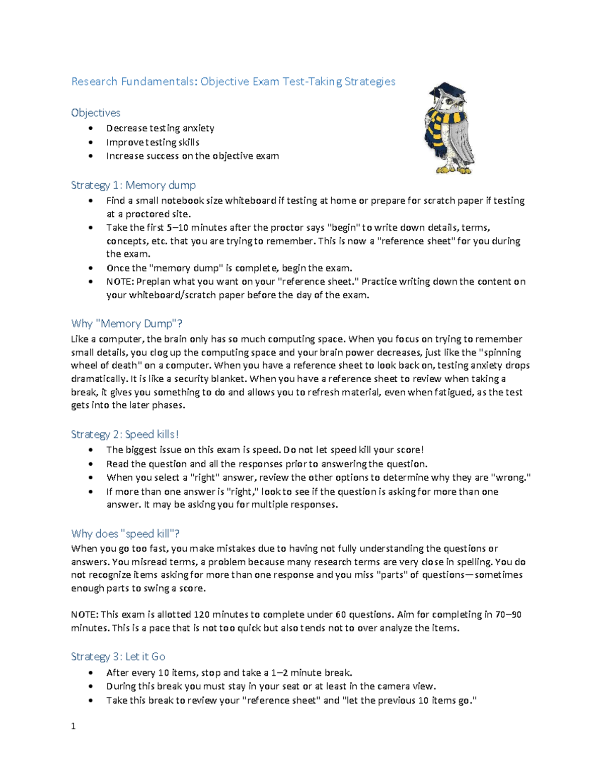 C224 research test taking tip sheet - 1 Research Fundamentals ...
