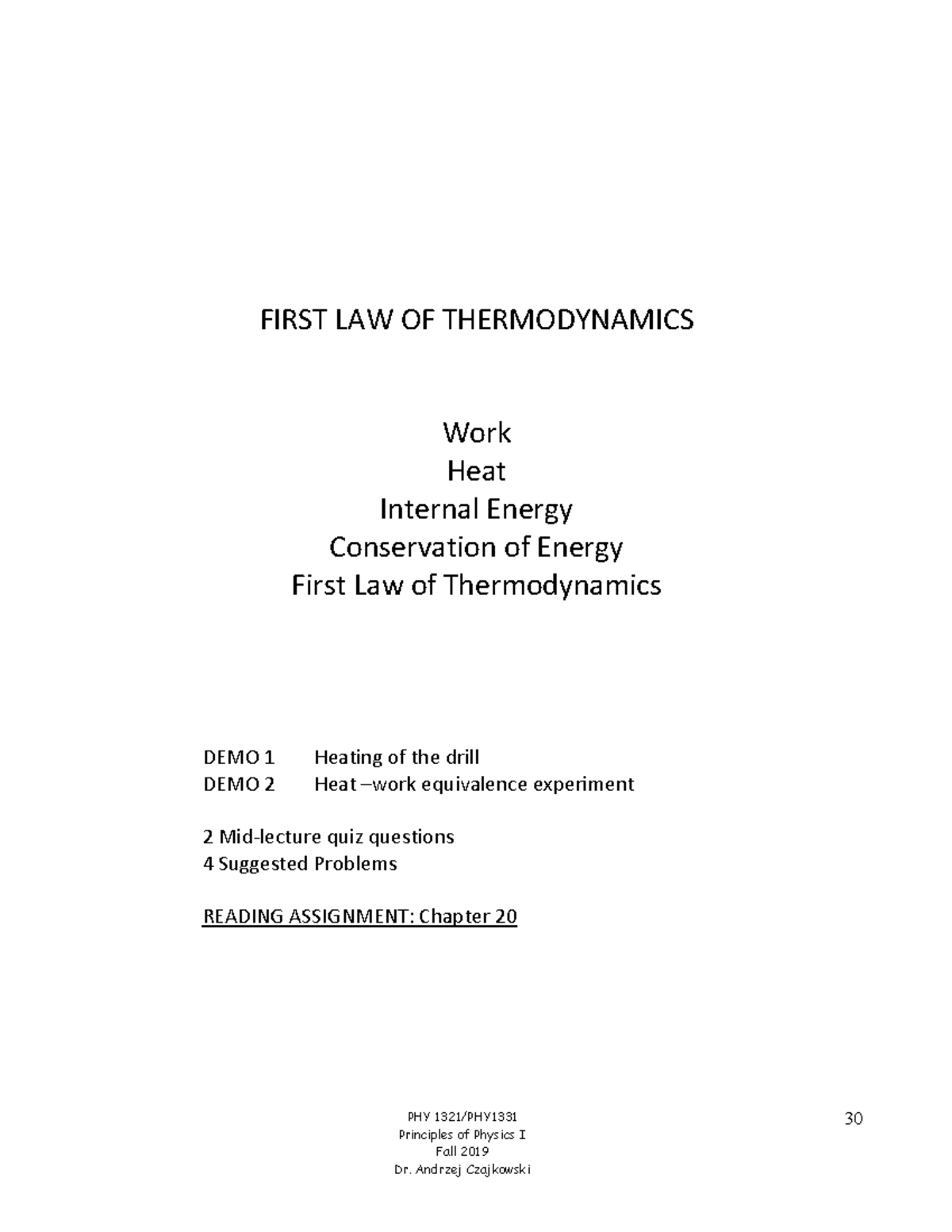 PHY1321 lecture 2 - dr. andrzej czajkowski - Warning: TT: undefined function: 32 PHY 1321/PHY ...