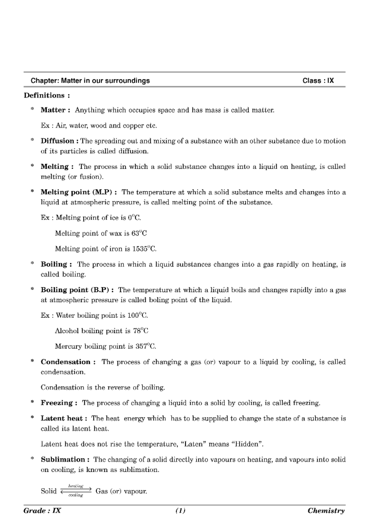 Matter in our surroundings notes - Chapter: Matter in our surroundings ...
