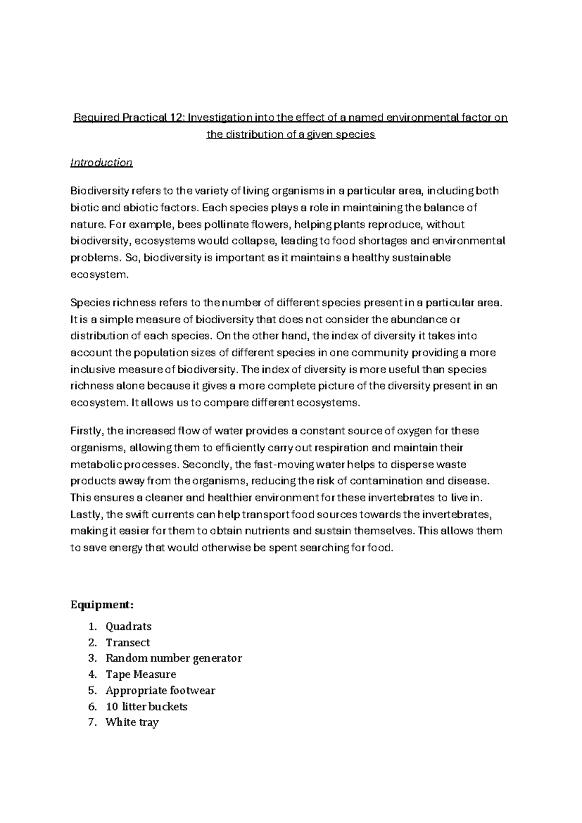 Required practical 12 - Required Practical 12: Investigation into the ...