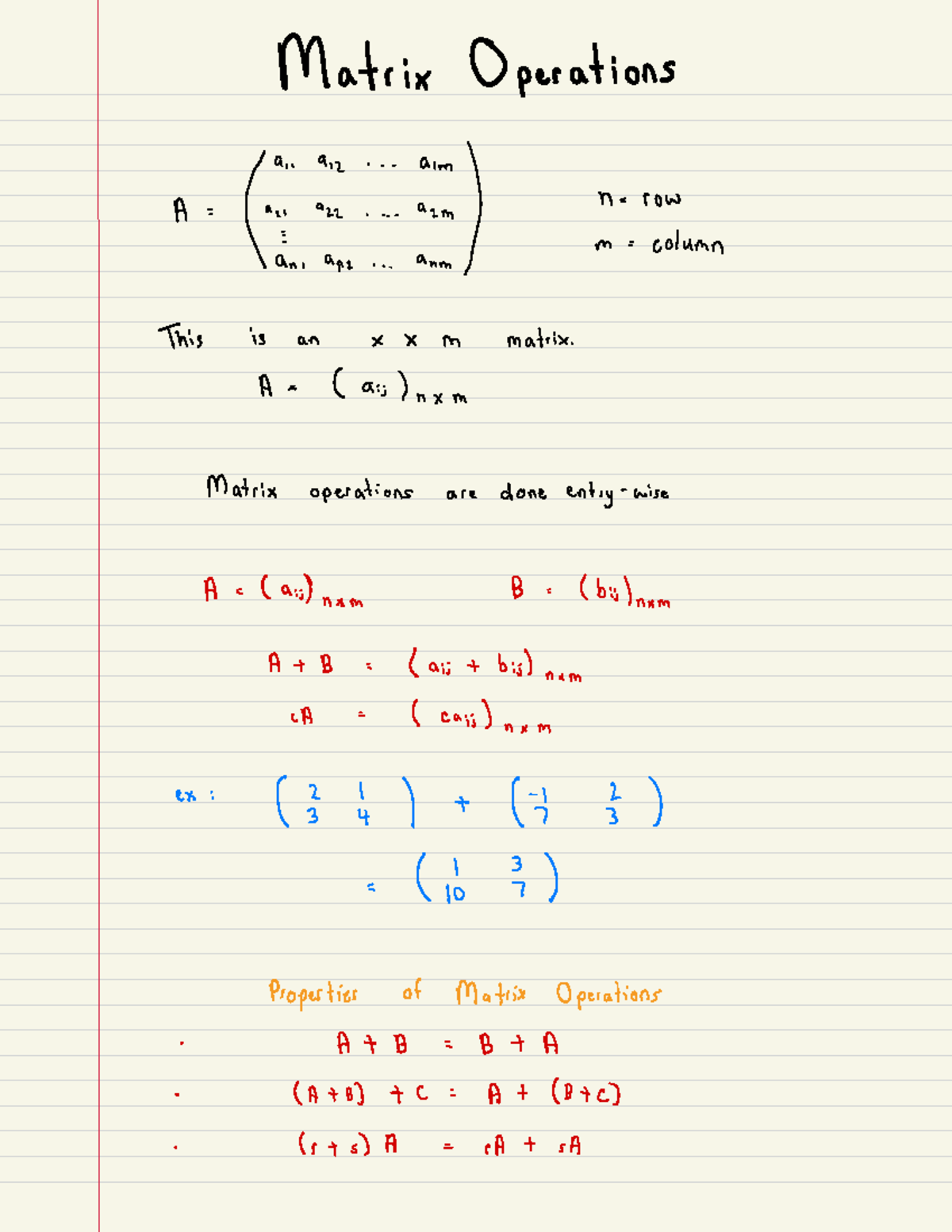 Matrix Operations - Matrix Operations a :f÷÷ : ai :) " row Ani Gp ...