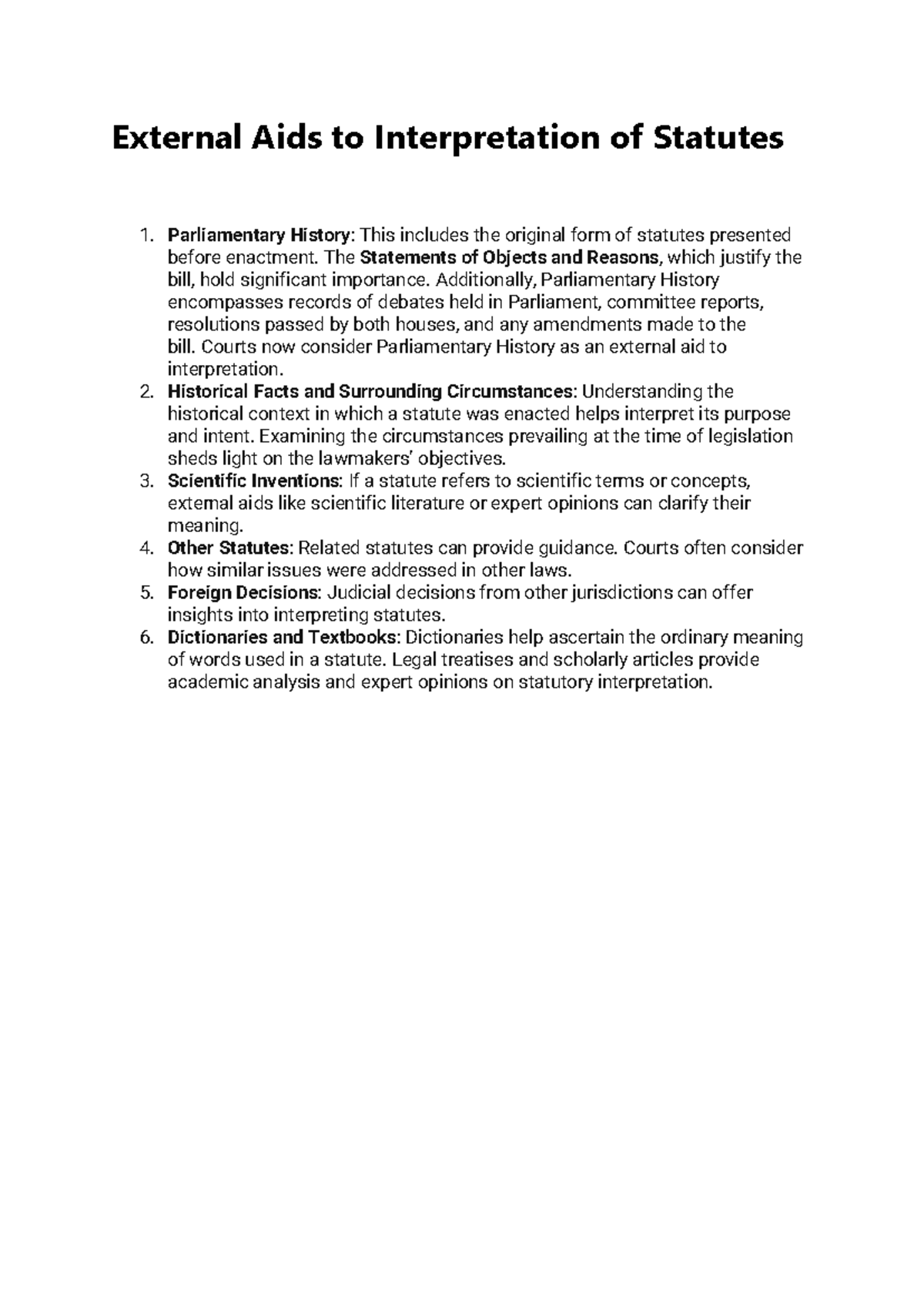 External Aids to Interpretation of Statutes - External Aids to ...