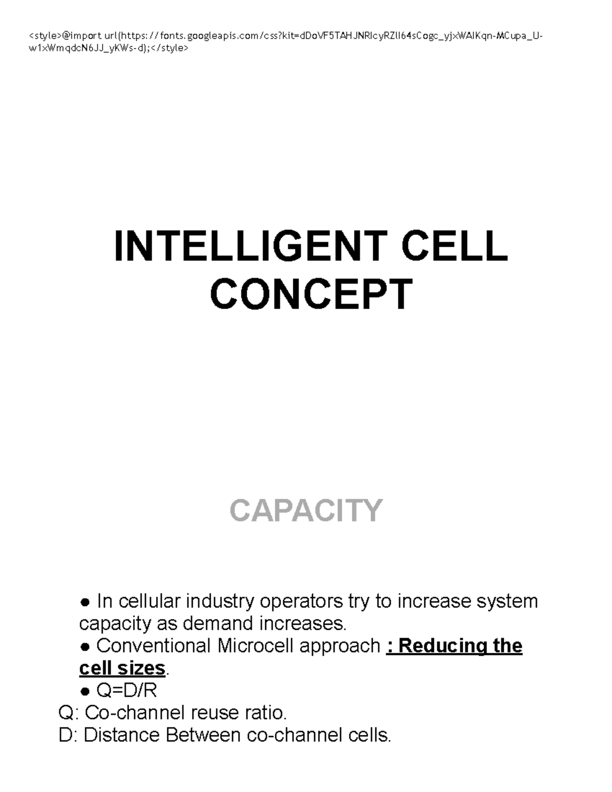 Intelligent CELL Concept - Google Slides - @import - Studocu