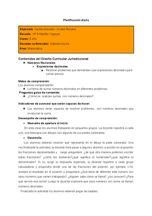 Planificación diaria de Prácticas del Lenguaje del 2016 - Planificación ...