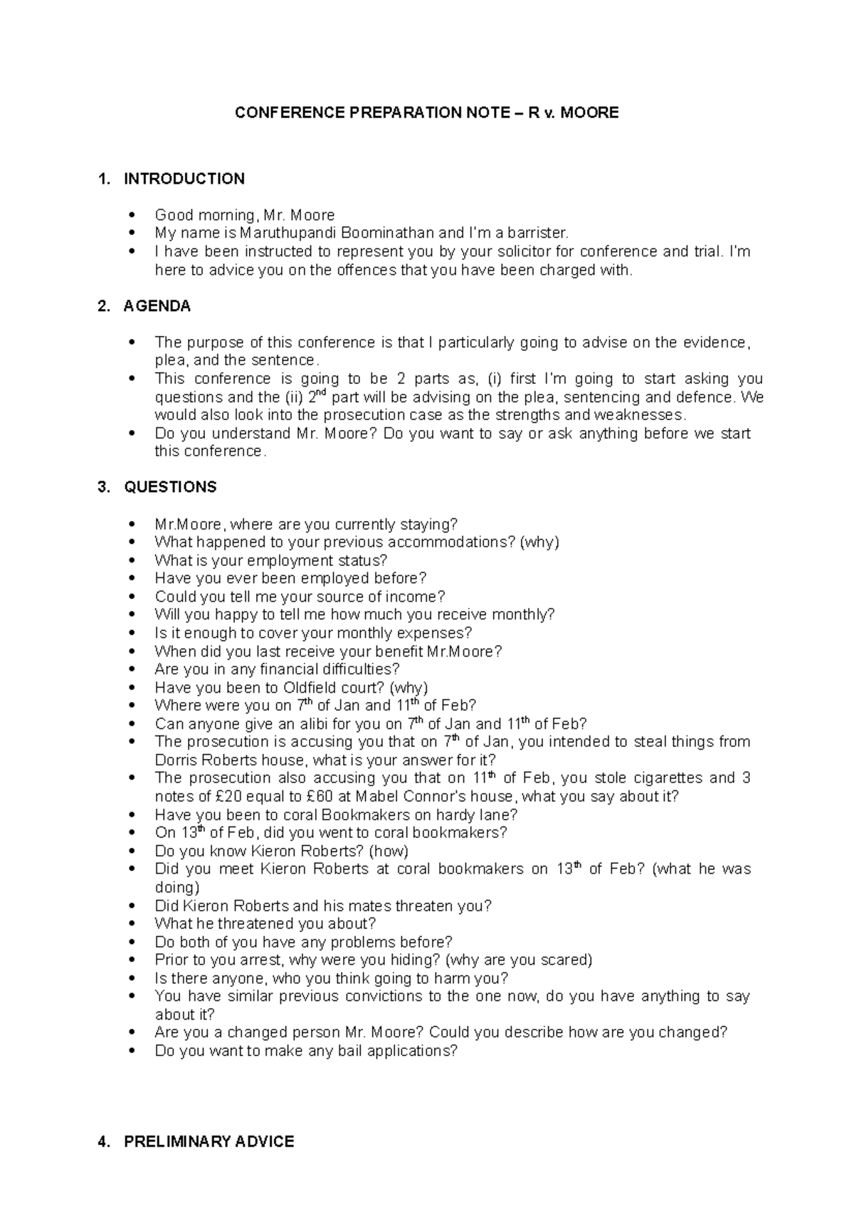 BTC Con Prepare Template Con Prep Note - CONFERENCE PREPARATION NOTE ...