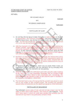 Part B - DR10 Pleadings Checklist doc - Drafting a Defence and ...