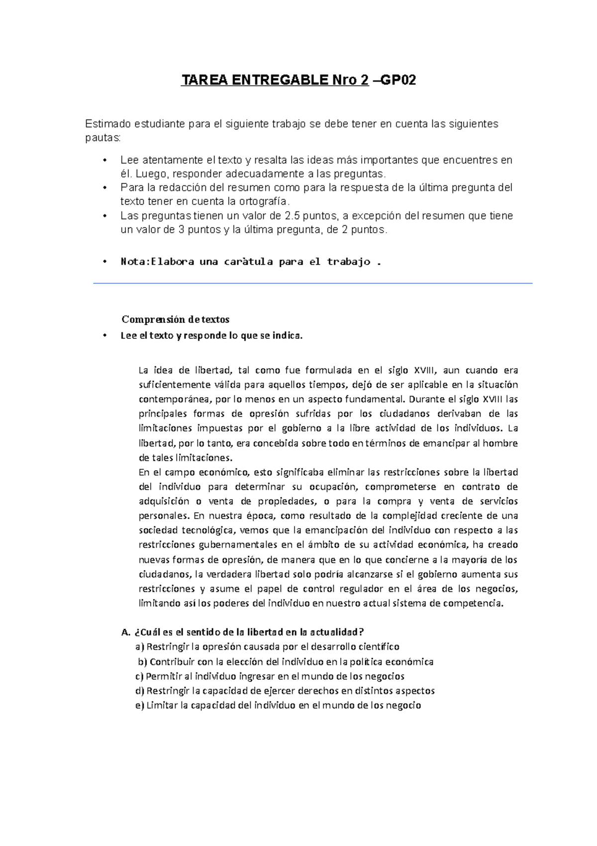 Entregable Lenguaje Nro 02 -GP0 2 - TAREA ENTREGABLE Nro 2 –GP Estimado ...