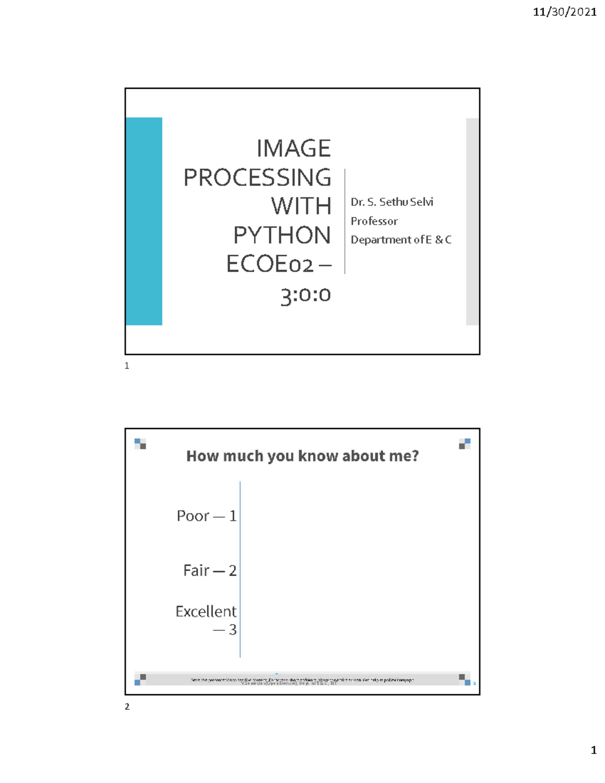 Ipp intro - IPP - IMAGE PROCESSING WITH PYTHON ECOE02 – 3:0: Dr. S ...