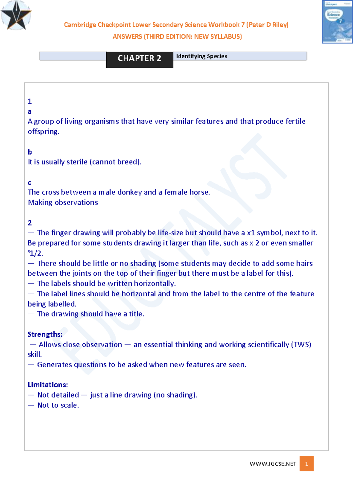 Workbook 7 Chapter 2 min - ANSWERS (THIRD EDITION: NEW SYLLABUS ...