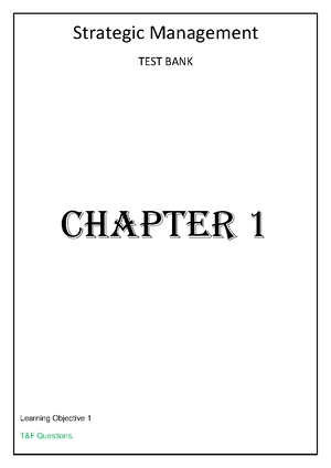 Strategic Management Test Bank Chapter 1 - 1 Copyright © 2019 Pearson ...