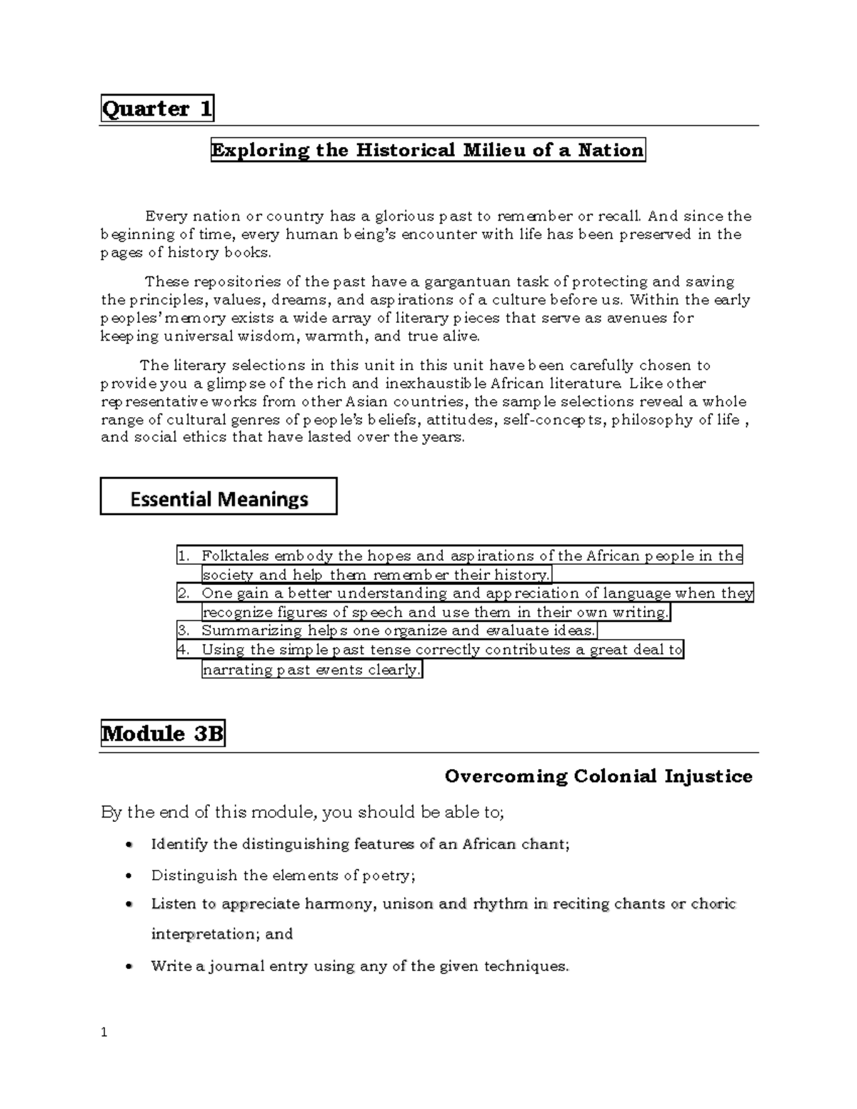 English 8 Module 3B - Education Materials - Quarter 1 Exploring the ...