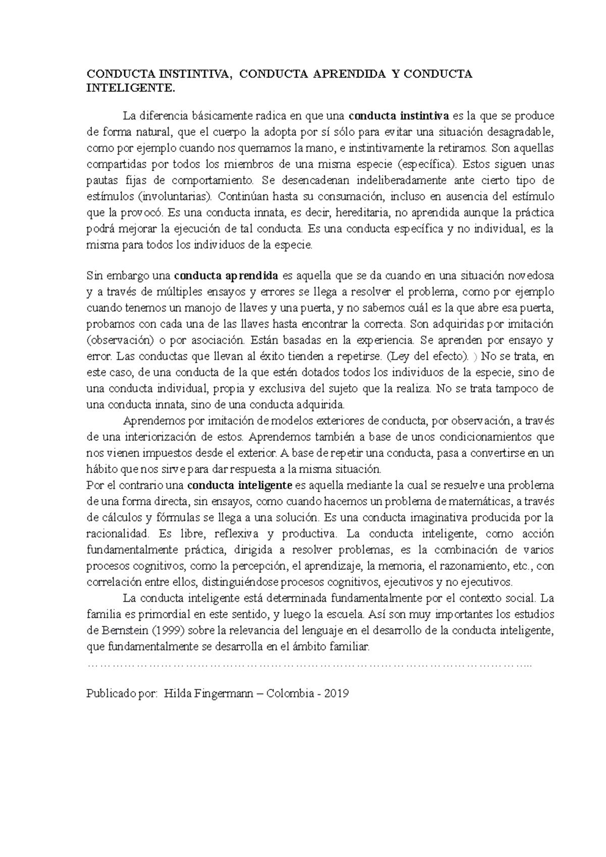 Conducta Instintiva. unidad 1-2. psicologia general - CONDUCTA ...