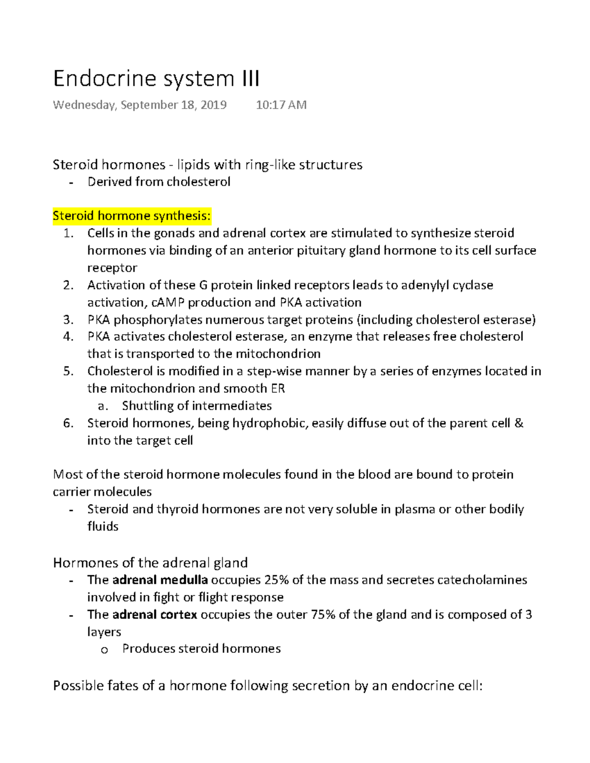 Endocrine system III - Instructor: Iain Shepherd - Warning: TT: undefined function: 32 Steroid ...
