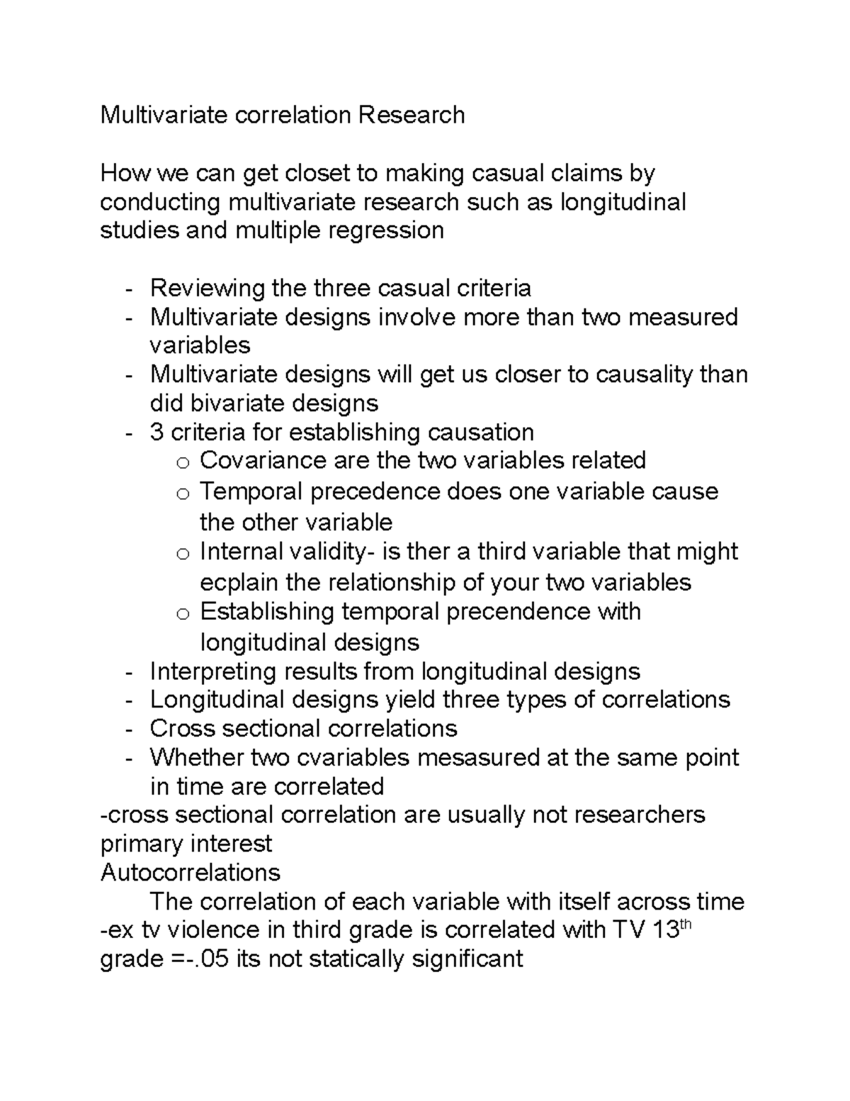 Lect 4 3p30 Multivariate correlation Research - Multivariate ...