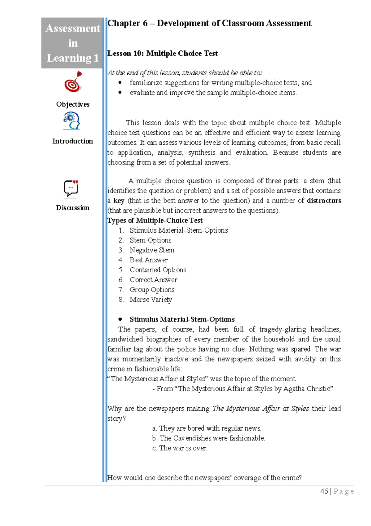 Group-5 PCK-02 - summary - Assessment in Learning 1 Chapter 6 ...