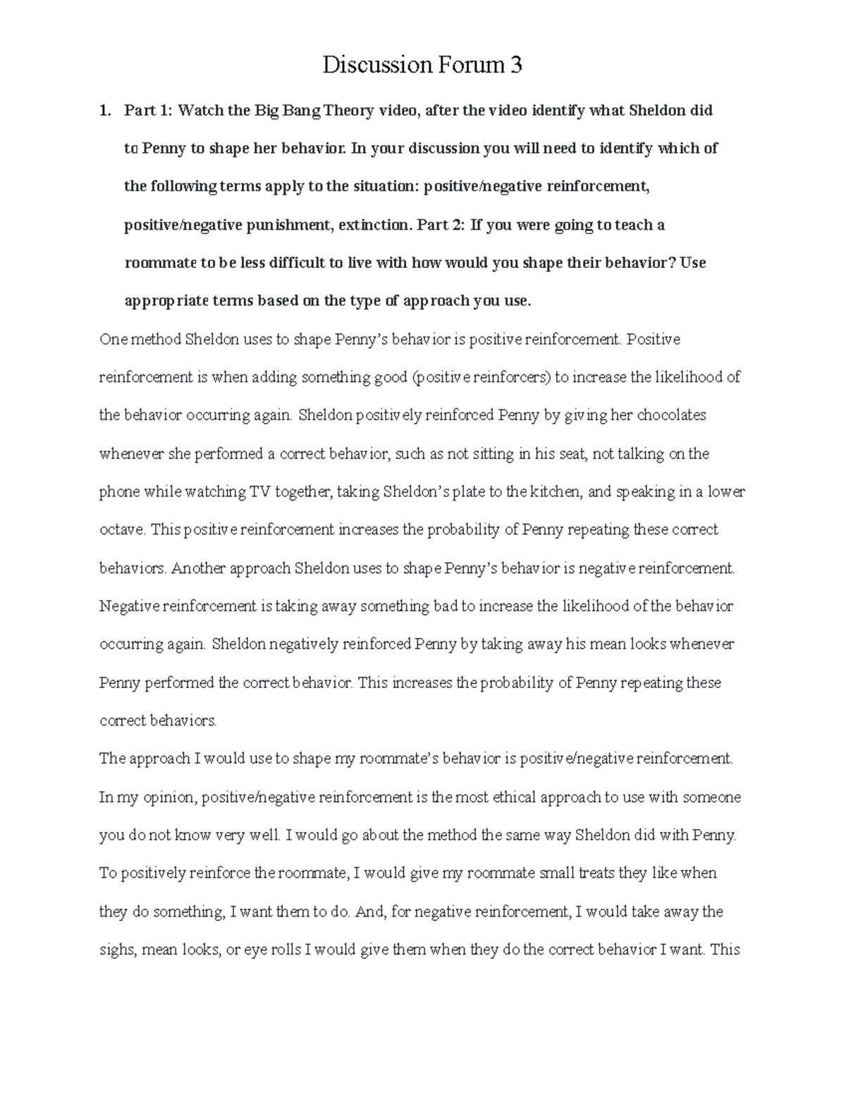 Discussion Forum 3 - Mary Treuting - Discussion Forum 3 1. Part 1 ...