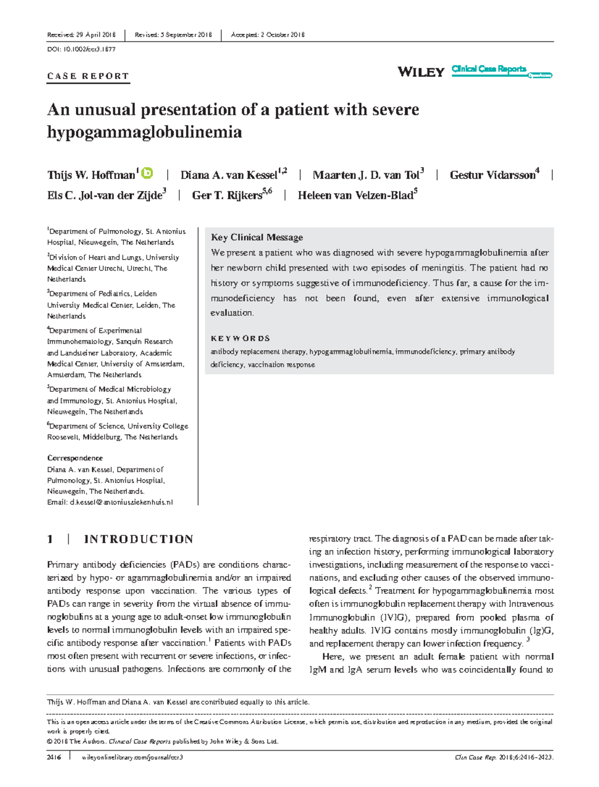 Caso9 - Caso 9 - 2416 | wileyonlinelibrary/journal/ccr3 Clin Case Rep. 2018;6:2416–2423. 1 | I N ...