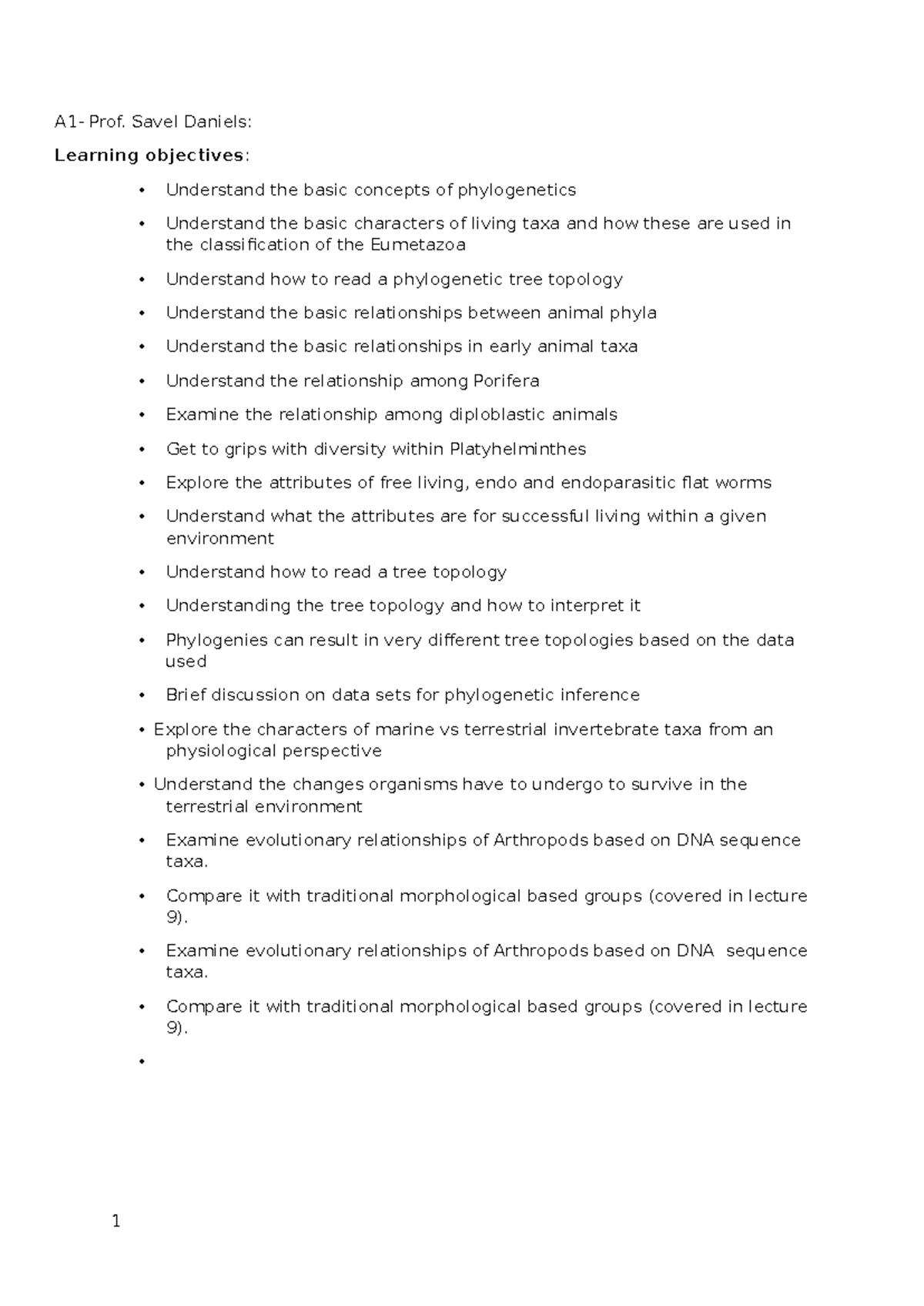 A1 notes (Dr Savel Daniels) - A1- Prof. Savel Daniels: Learning ...