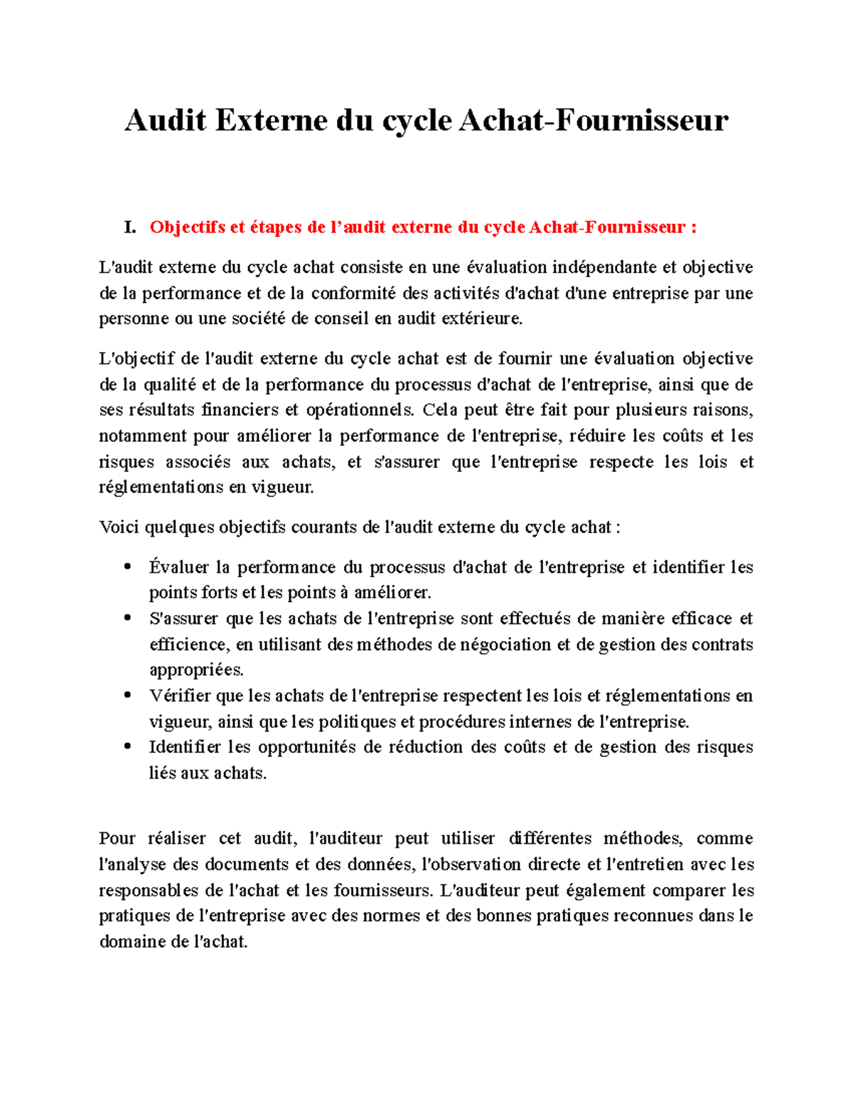 Audit Externe du cycle Achat - Audit Externe du cycle Achat-Fournisseur ...