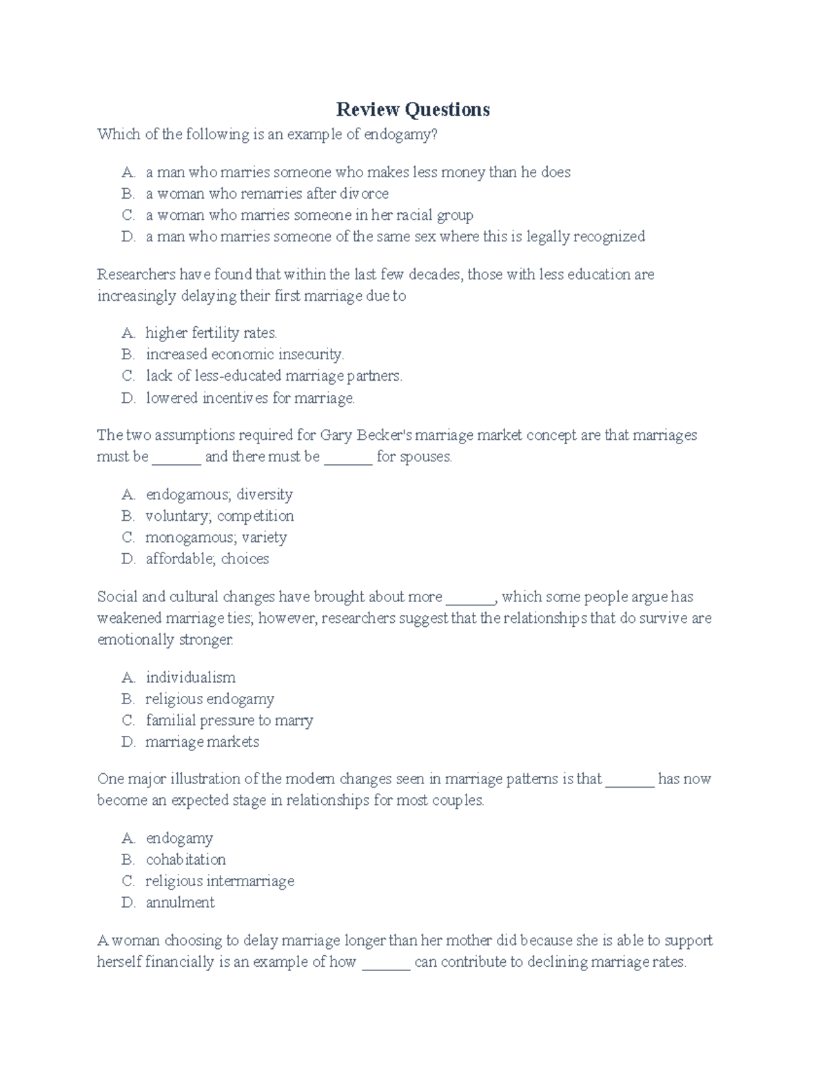 Review Questions Chapter 8 - Review Questions Which of the following is ...