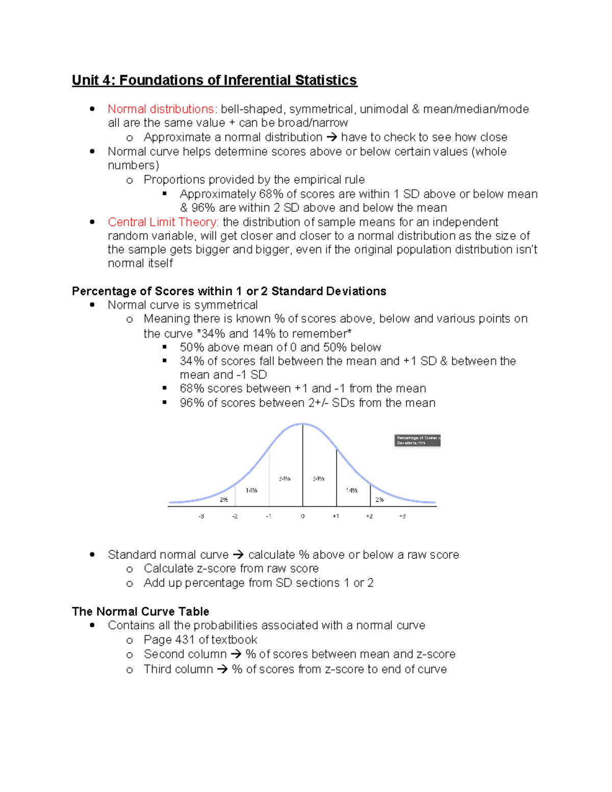 Unit 4- Foundations of Inferential Statistics - Probability, Z-scores ...
