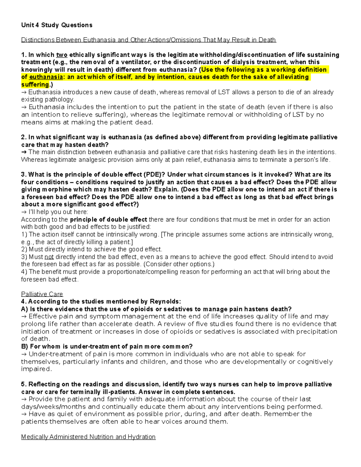Unit 4 Study Questions - Unit 4 Study Questions Distinctions Between ...