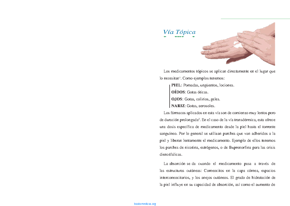 3. VIA Topica - resumen control - Vía Tópica Los medicamentos tópicos ...