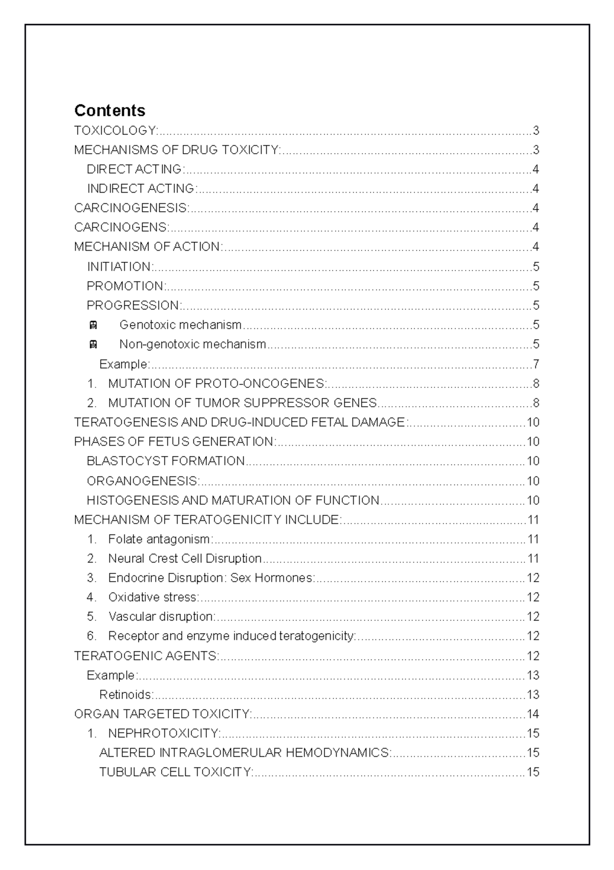 Pharmacology 2 - Contents - Studocu