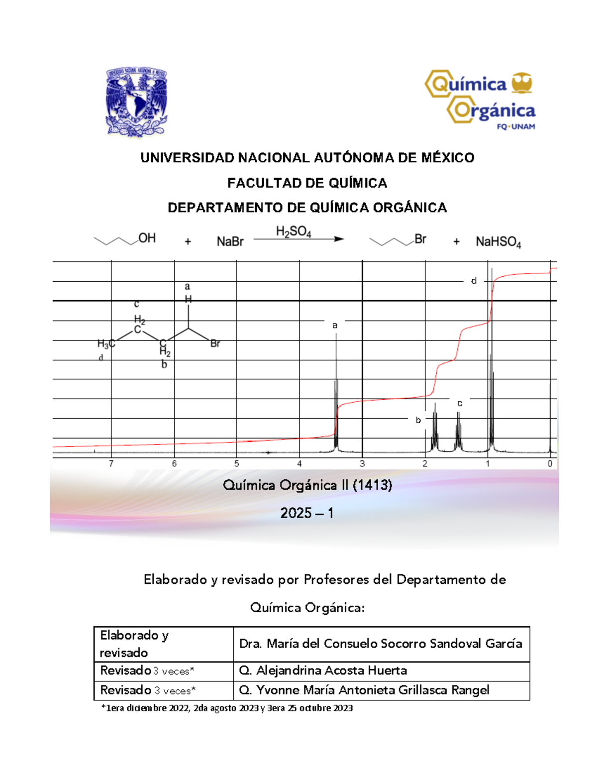 Compendio QOII (1413)2025-1 - UNIVERSIDAD NACIONAL AUTÓNOMA DE MÉXICO ...