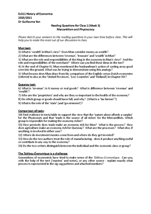Class 1 Mun Quesnay Worksheet 1 - EC311 2021/ Class 1, week 3 ...