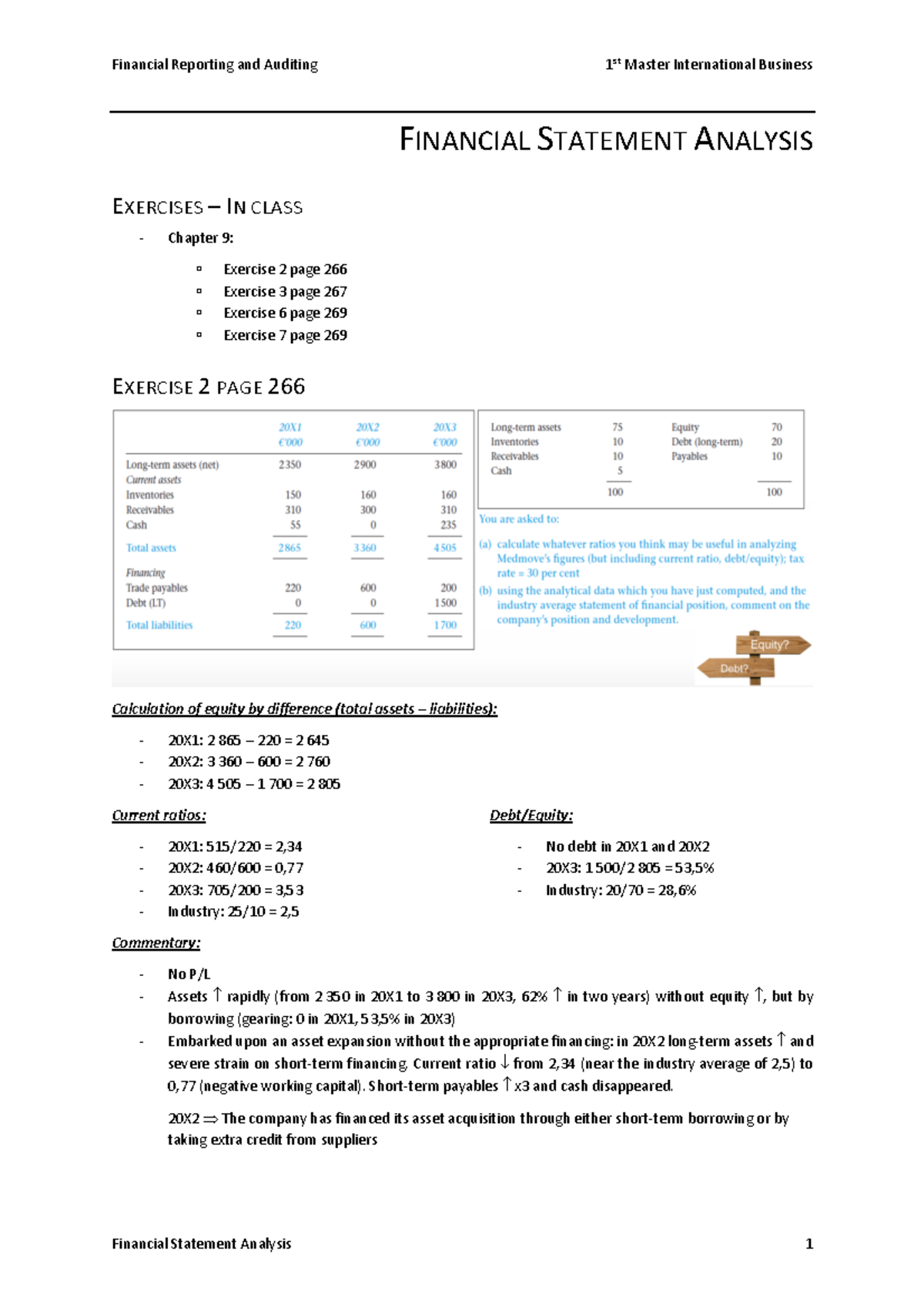 WPO 2 - Chapter 9 - Financial Statement Analysis - Financial Reporting ...
