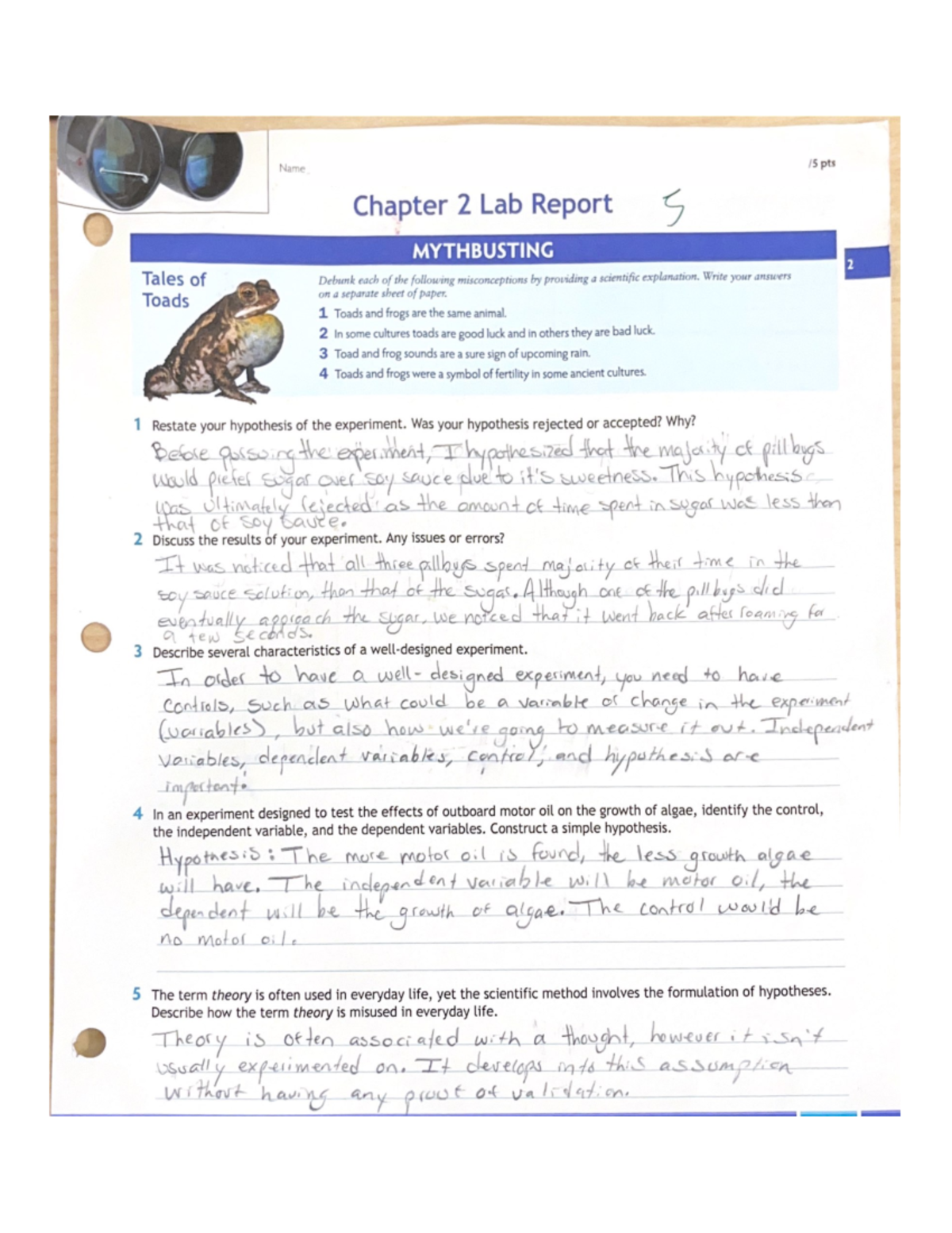 Chapter 2 Lab Report-Page 29 - BIOL 189 - Studocu
