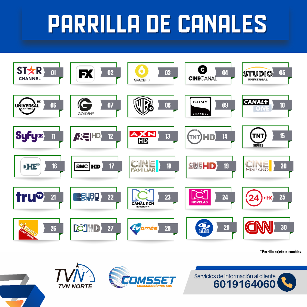 Parrilla DE Canales Digitales - Aprendizaje - 56 57 58 59 - 116 117 118 ...