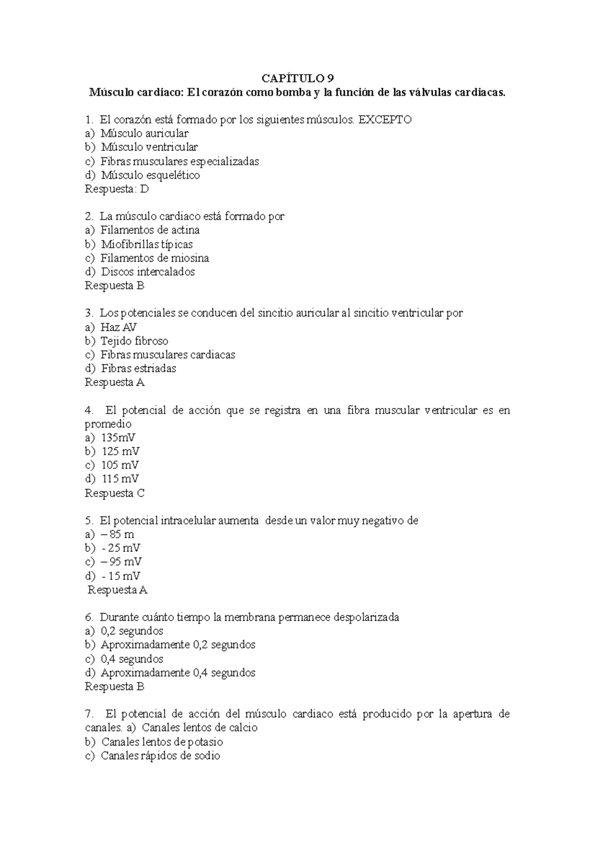 Capítulo 9 - capitulo 9 Guyton - CAPÍTULO 9 Músculo cardiaco: El corazón como bomba y la función ...