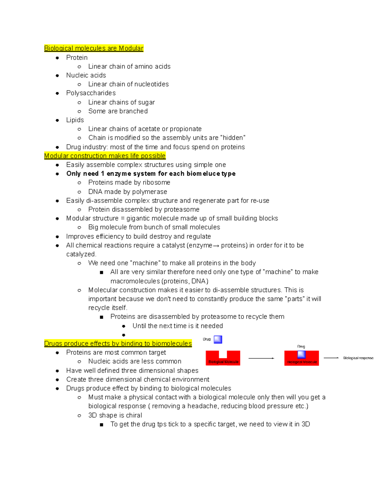 Topic 2 bio targets of drugs - Biological molecules are Modular Protein ...