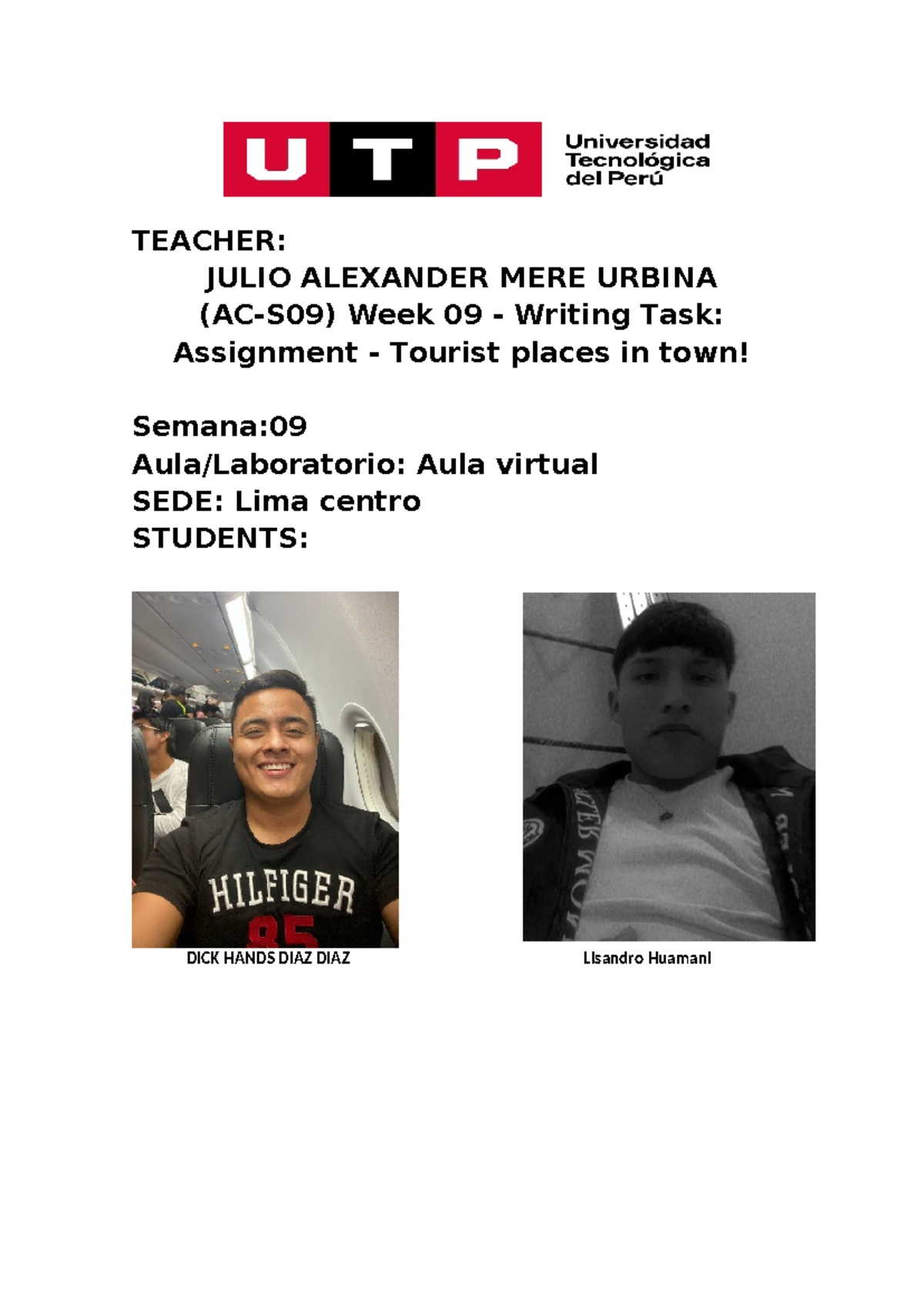 (AC-S09) - tarea calificada semana 9 - TEACHER: JULIO ALEXANDER MERE URBINA (AC-S09) Week 09 ...